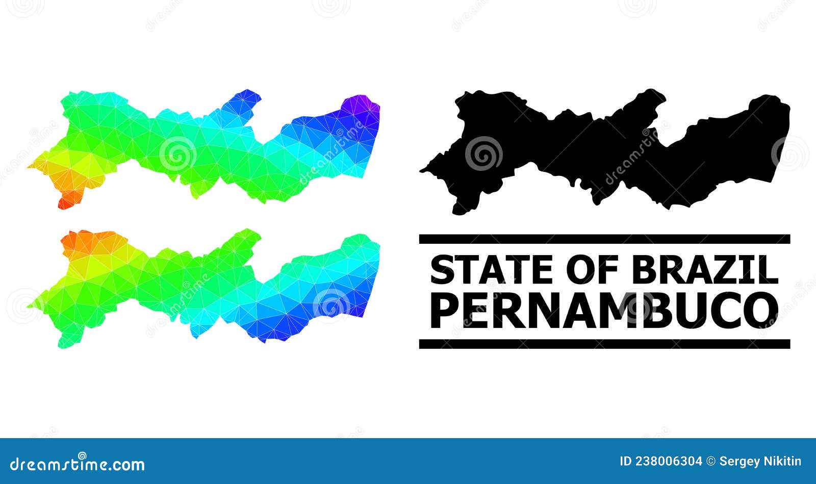 Triangle Filled Spectrum Map of Pernambuco State with Diagonal Gradient ...