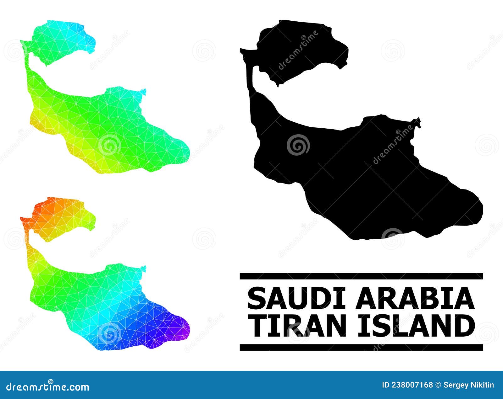 Triangle Filled Spectrum Map of Tiran Island with Diagonal Gradient ...