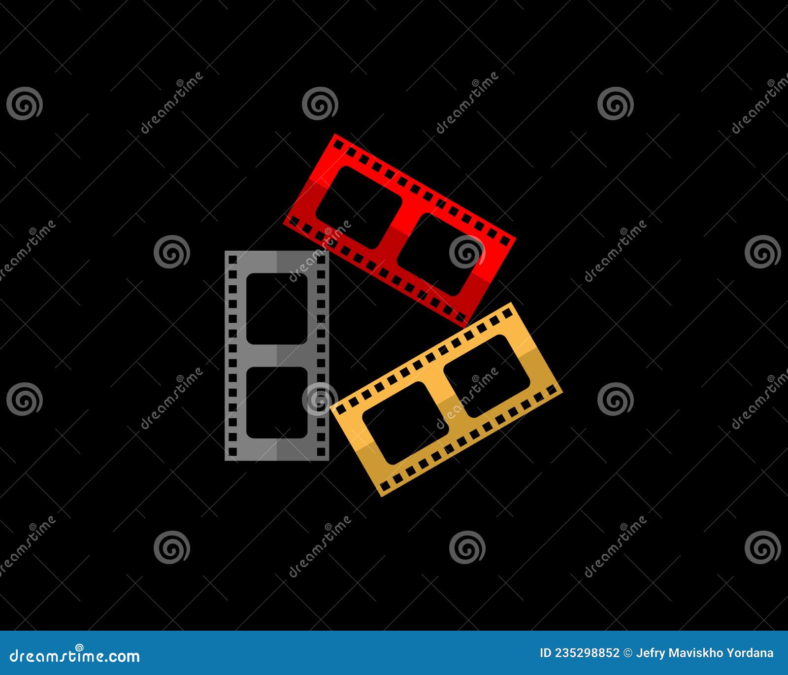Triangle Film Reel with Play Button Shape Stock Illustration ...