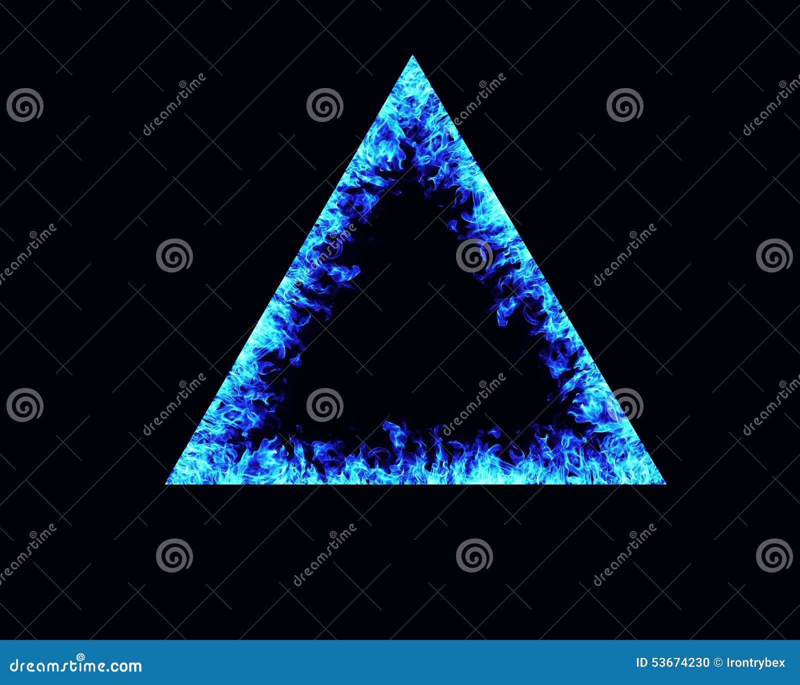Triangle Fire Flames Frame On Black Background Stock Image ...