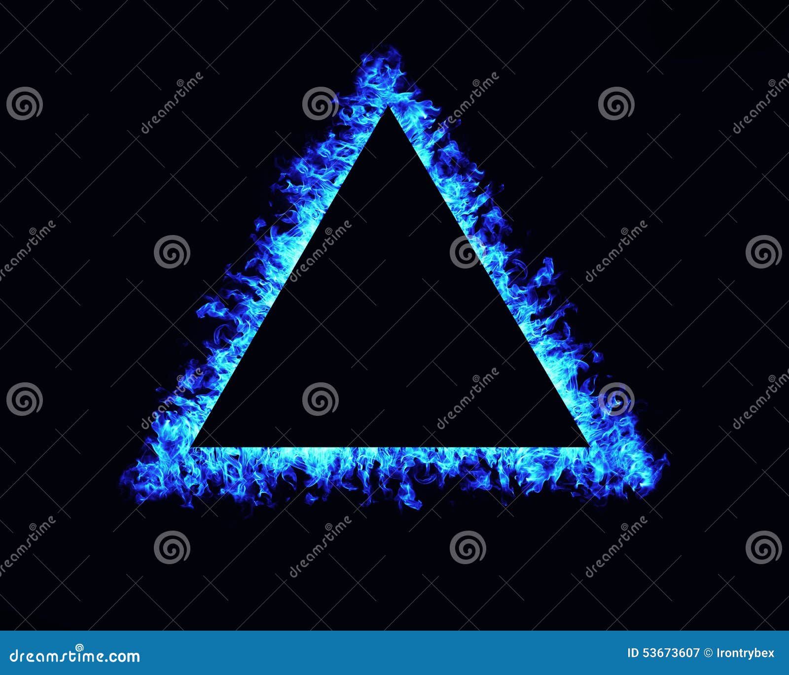 Triangle Fire Flames Frame On Black Background Stock Image ...