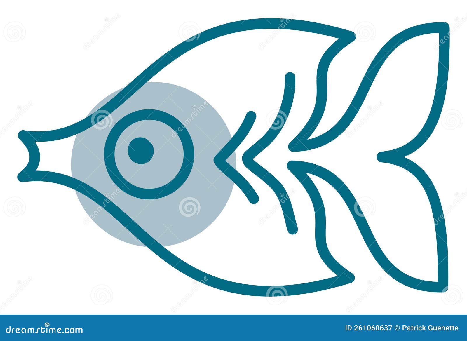Triangle fish, icon stock vector. Illustration of water - 261060637