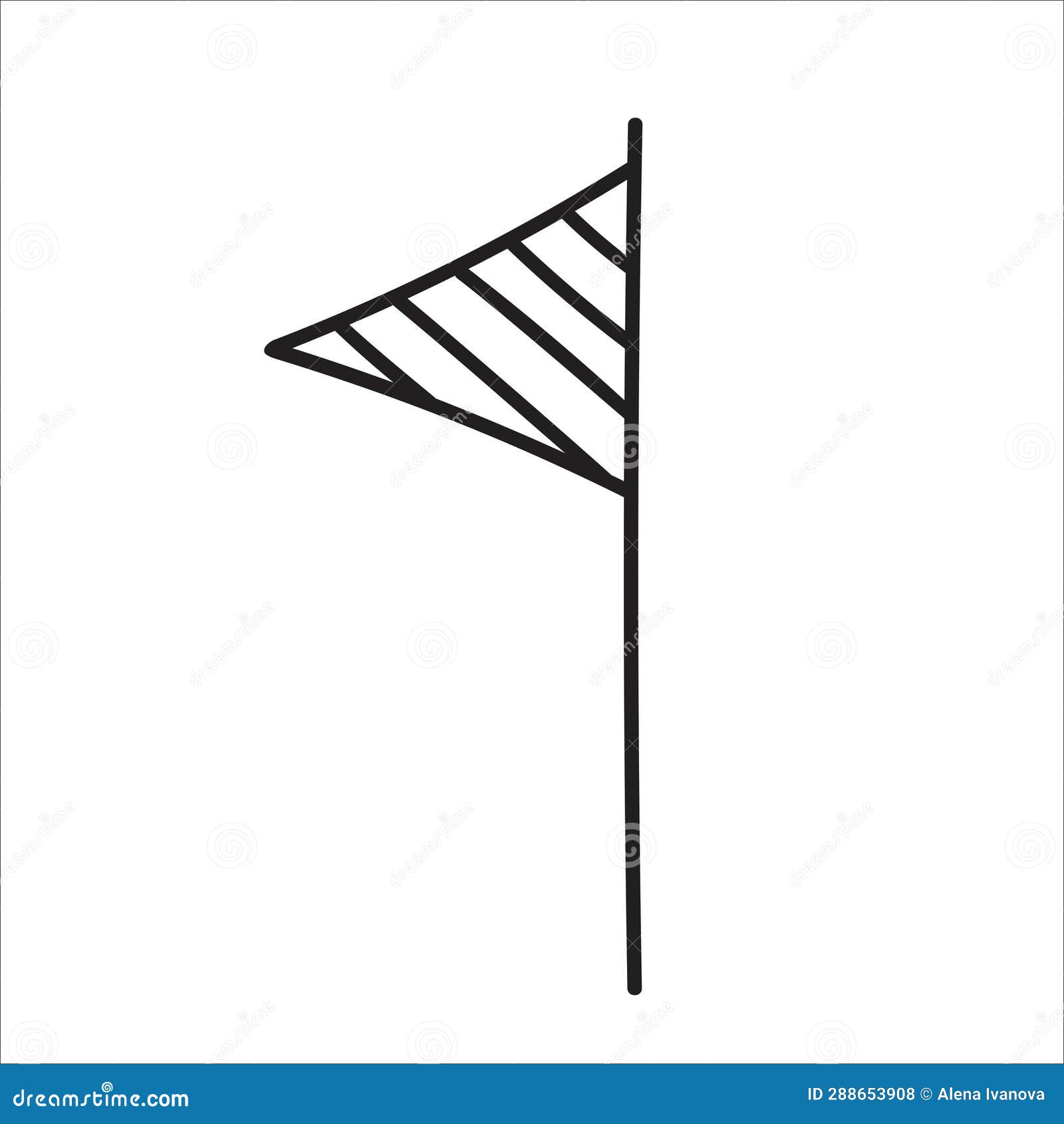 Triangle Flag Doodle Vector Illustration Isolated on White Stock Vector ...