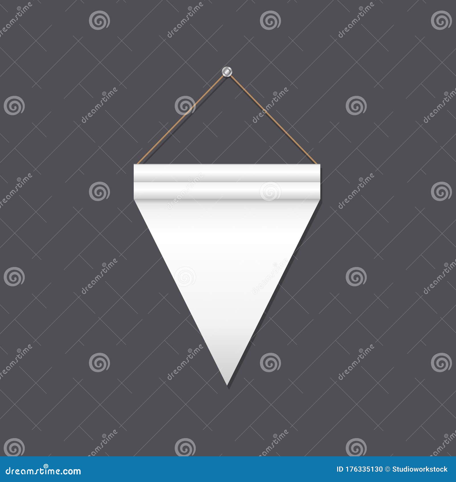 Triangle flag on gray stock vector. Illustration of plain - 176335130
