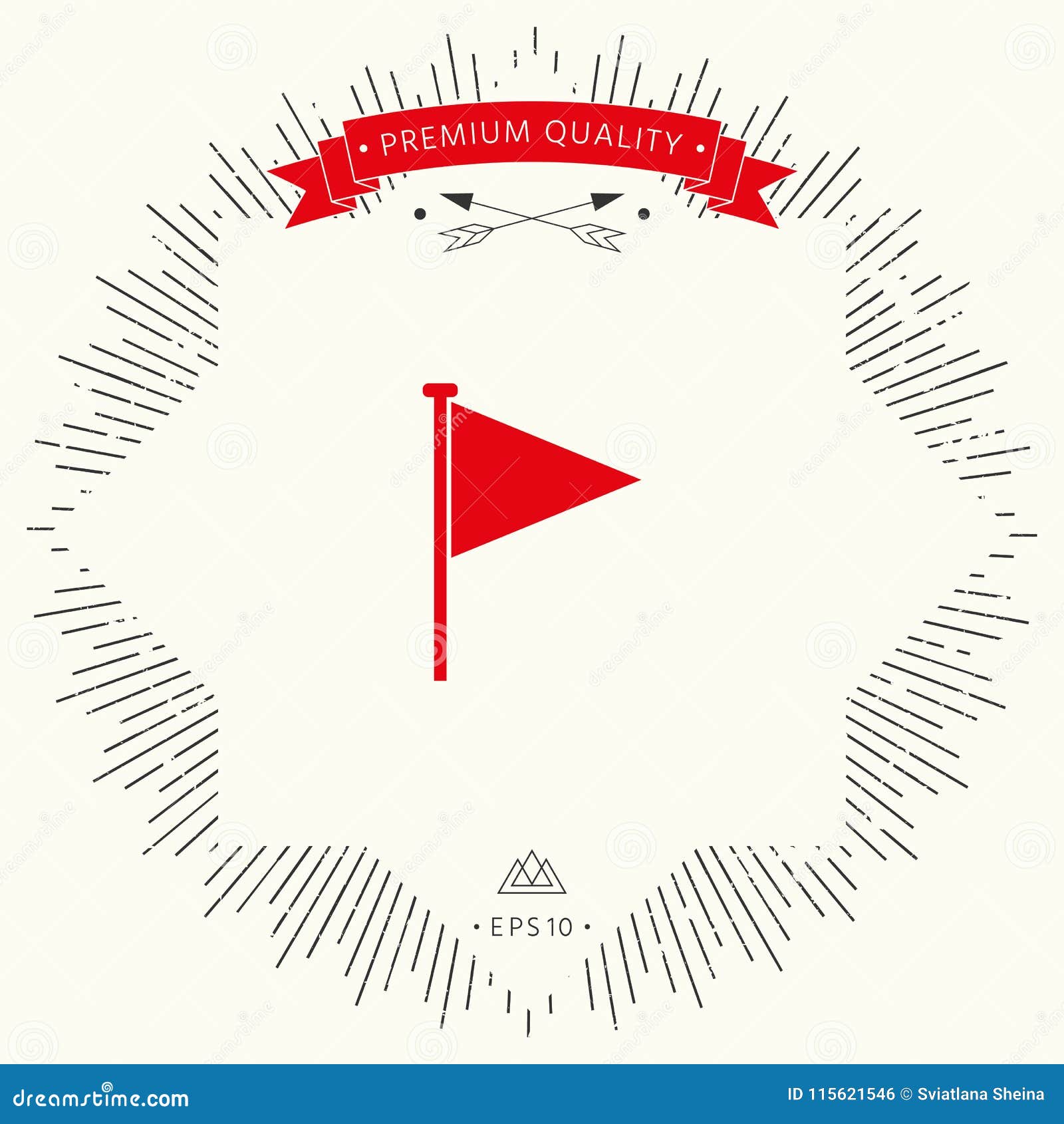 Triangle flag icon stock vector. Illustration of flagstaff - 115621546