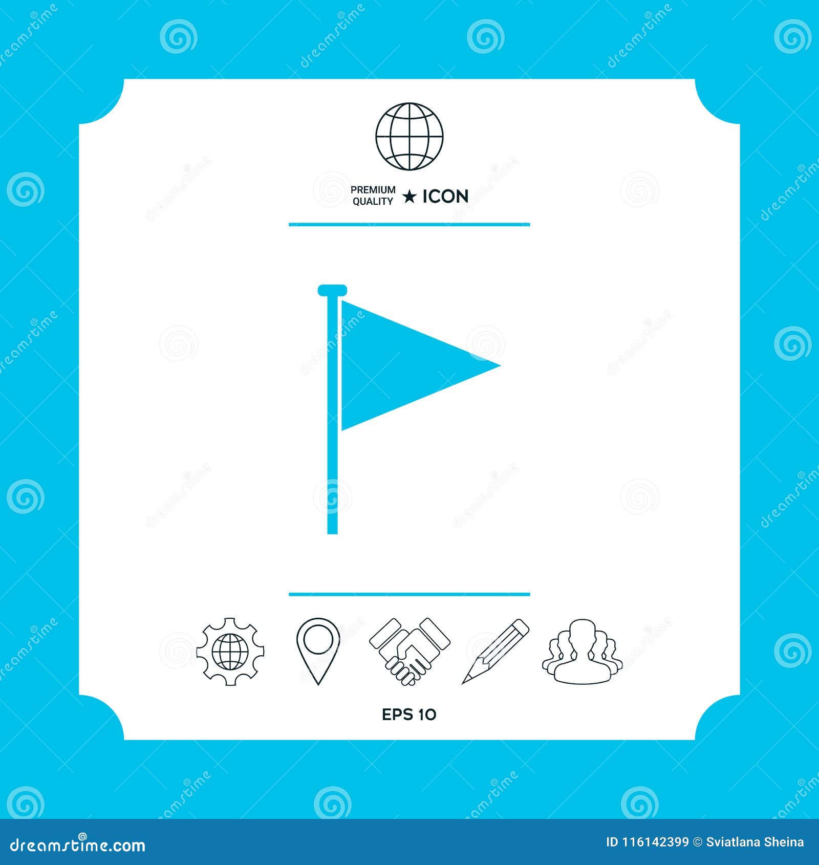 Triangle flag icon stock vector. Illustration of emblem - 116142399