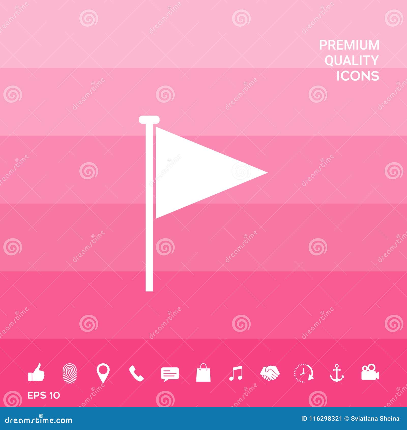 Triangle flag icon stock vector. Illustration of flat - 116298321