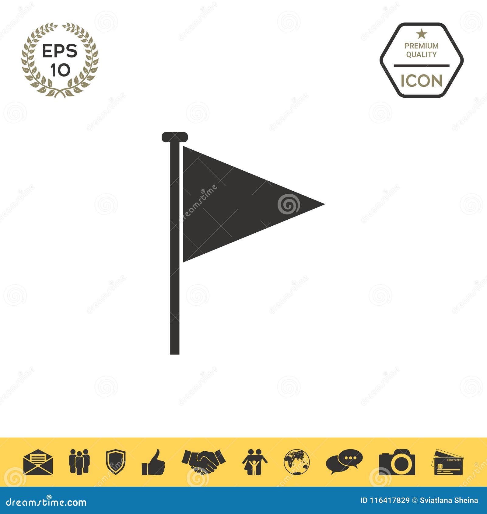 Triangle flag icon stock vector. Illustration of festival - 116417829