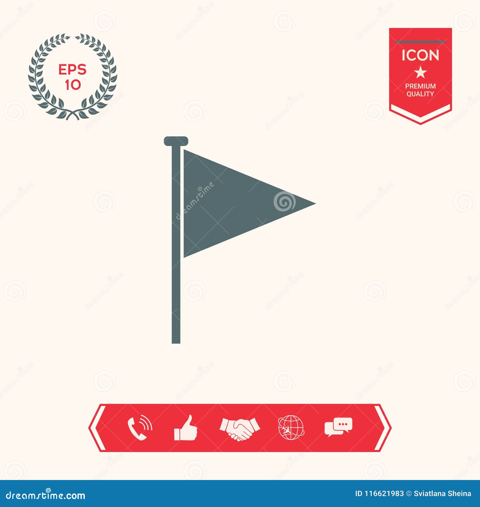 Triangle flag icon stock vector. Illustration of flat - 116621983