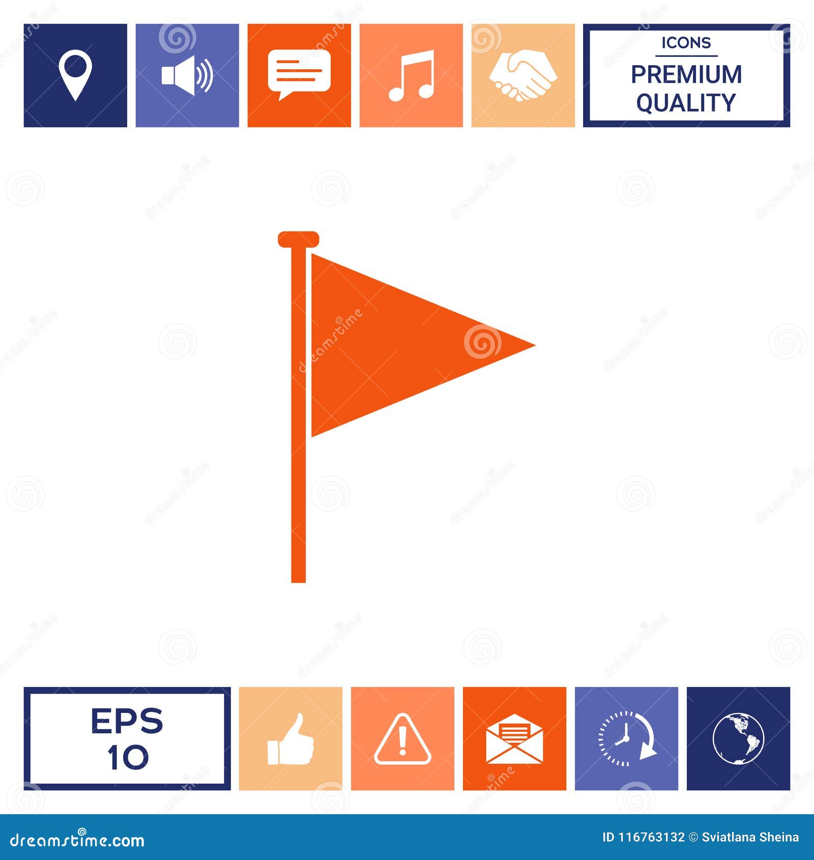 Triangle flag icon stock vector. Illustration of landmark - 116763132