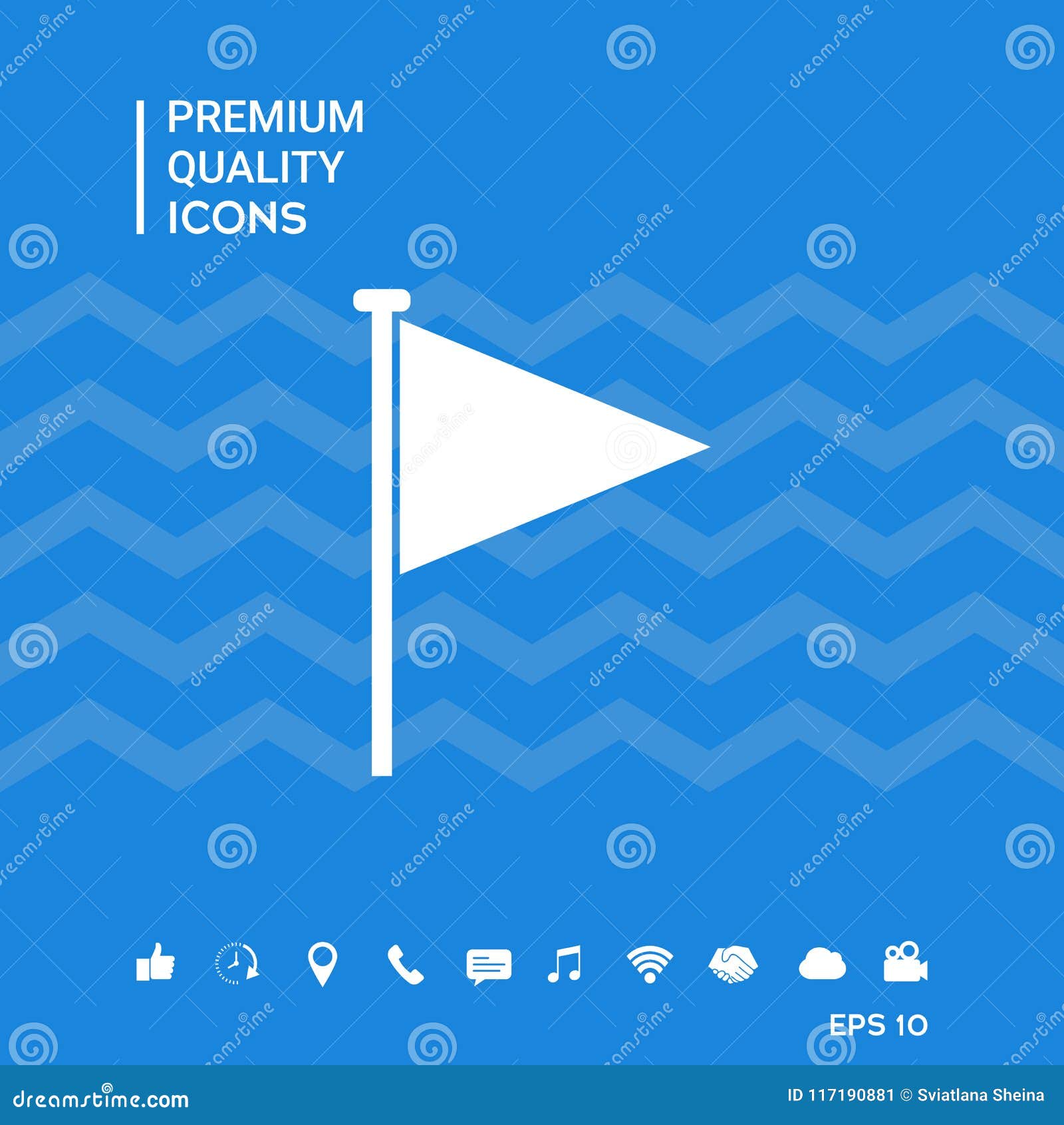 Triangle flag icon stock vector. Illustration of landmark - 117190881