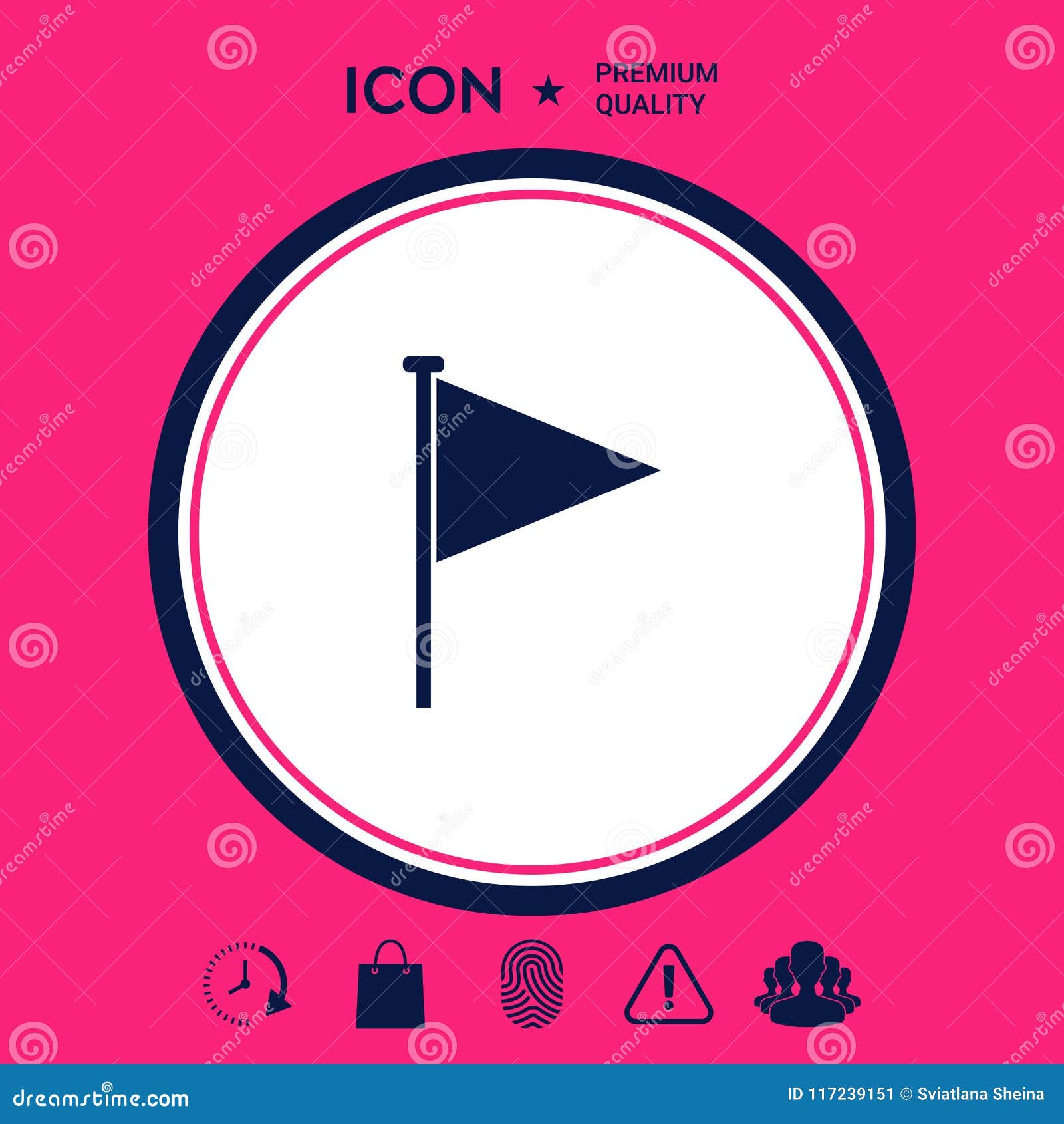 Triangle flag icon stock vector. Illustration of pole - 117239151