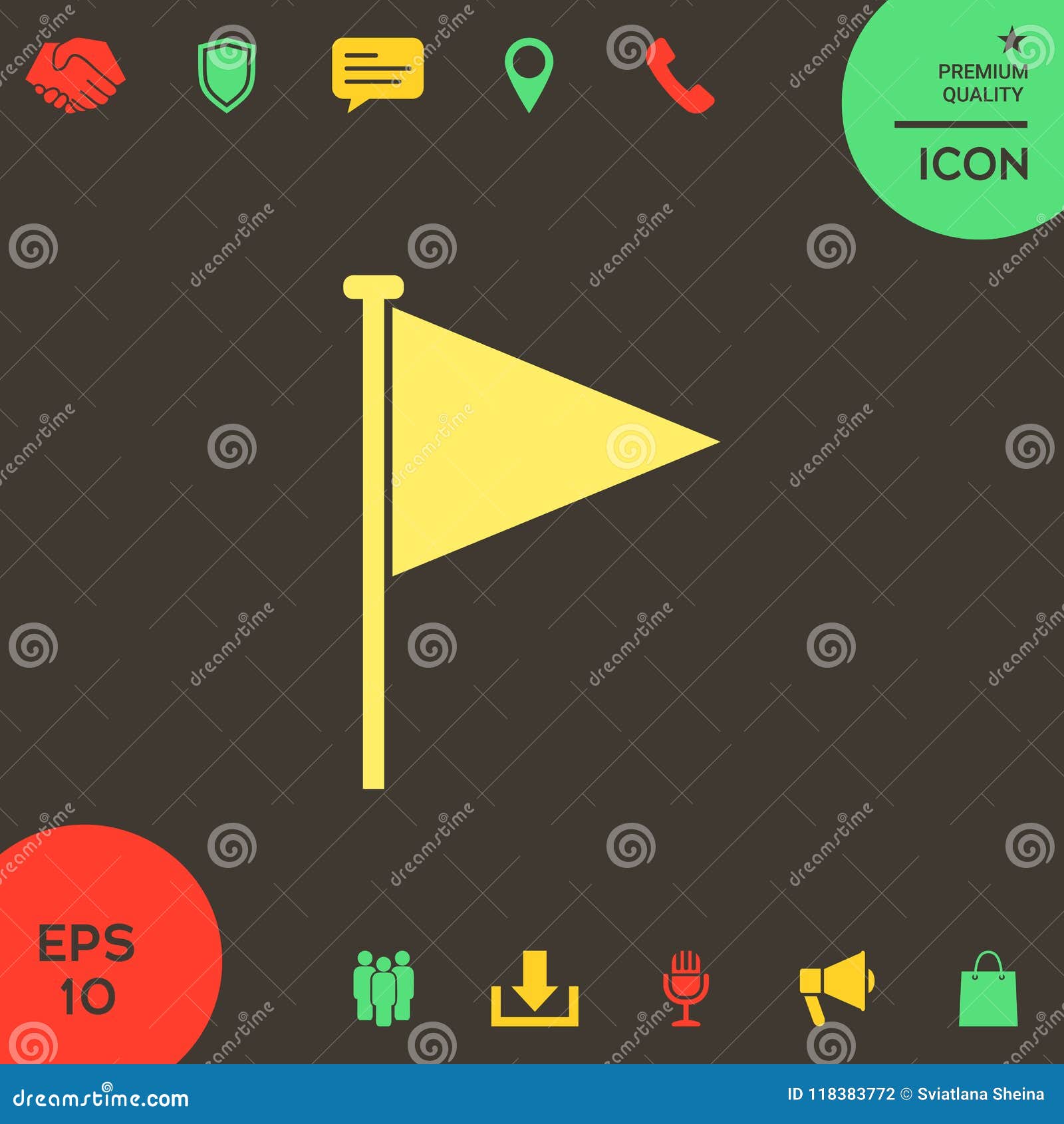 Triangle flag icon stock vector. Illustration of pennant - 118383772