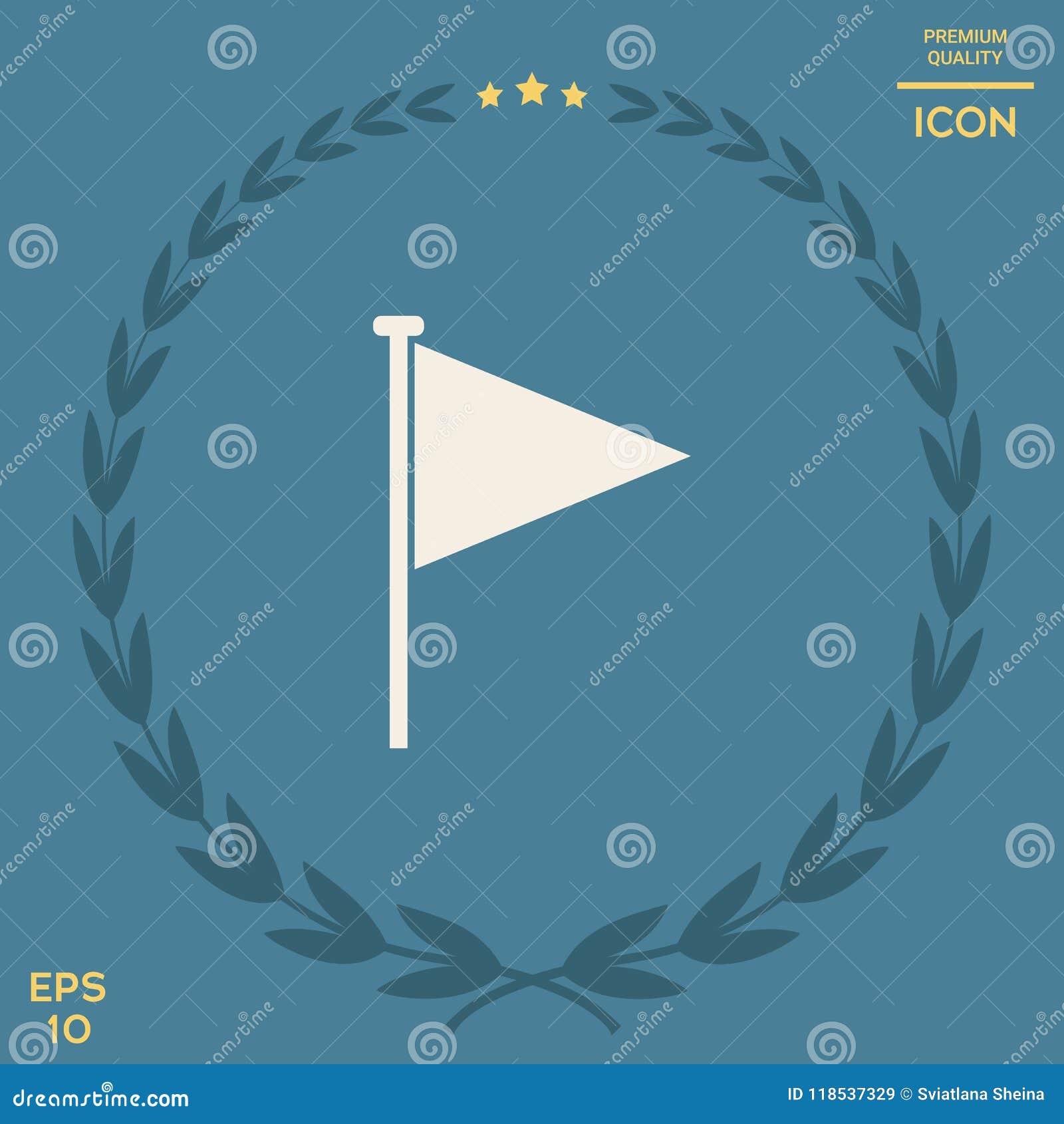 Triangle flag icon stock vector. Illustration of logo - 118537329