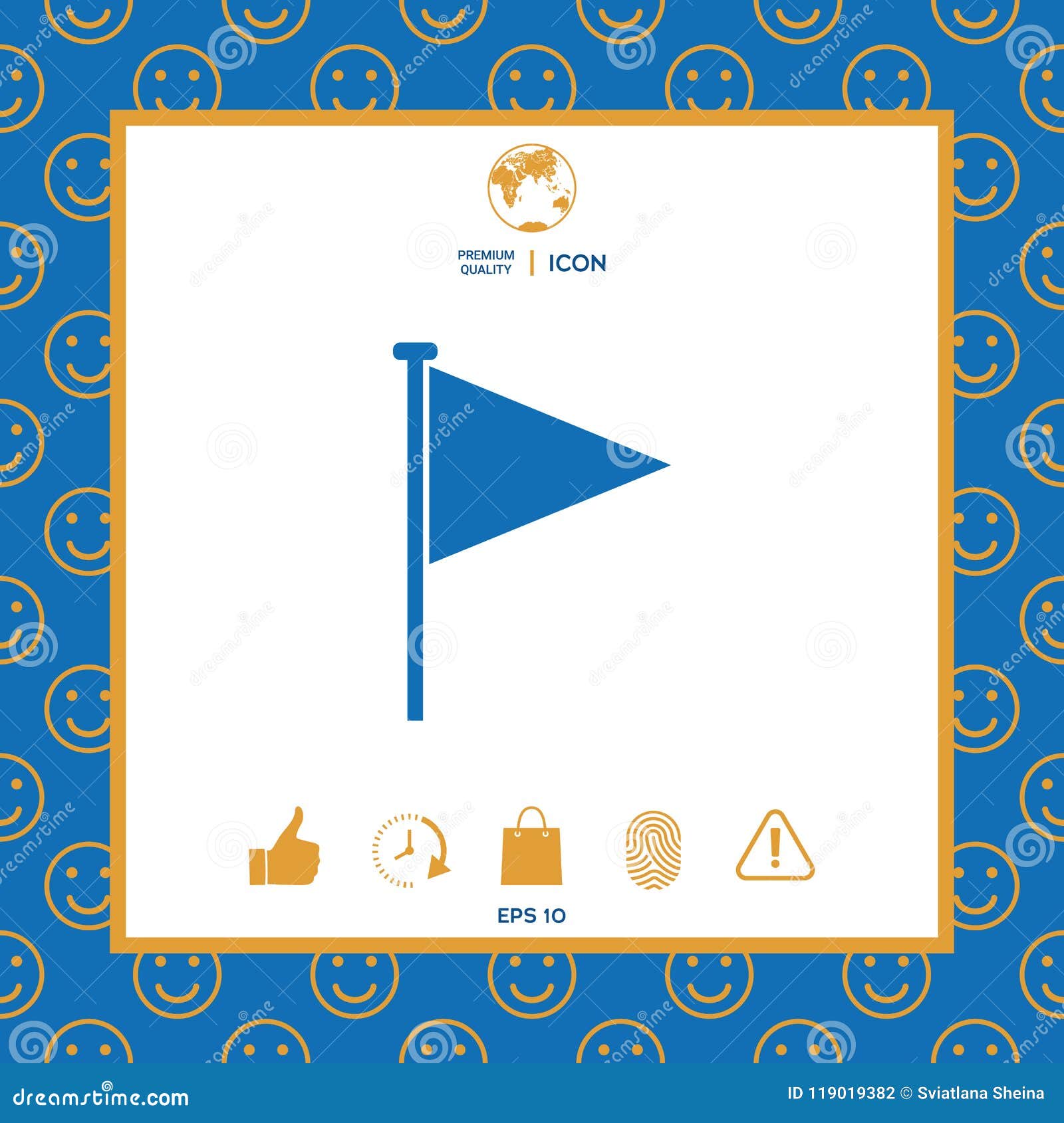Triangle flag icon stock vector. Illustration of flagstaff - 119019382