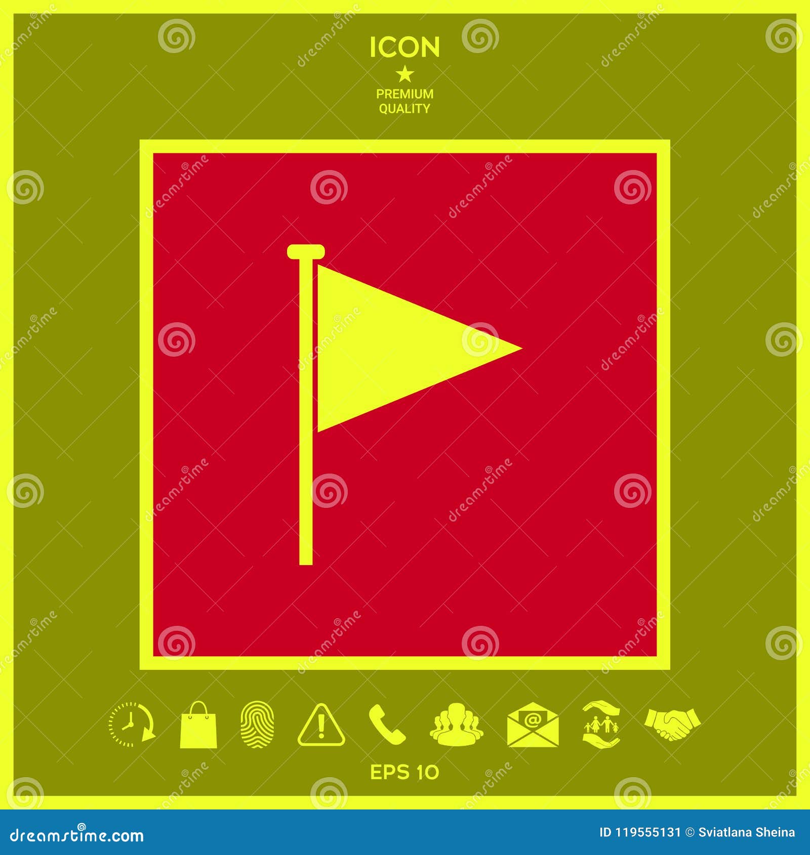 Triangle flag icon stock vector. Illustration of sign - 119555131