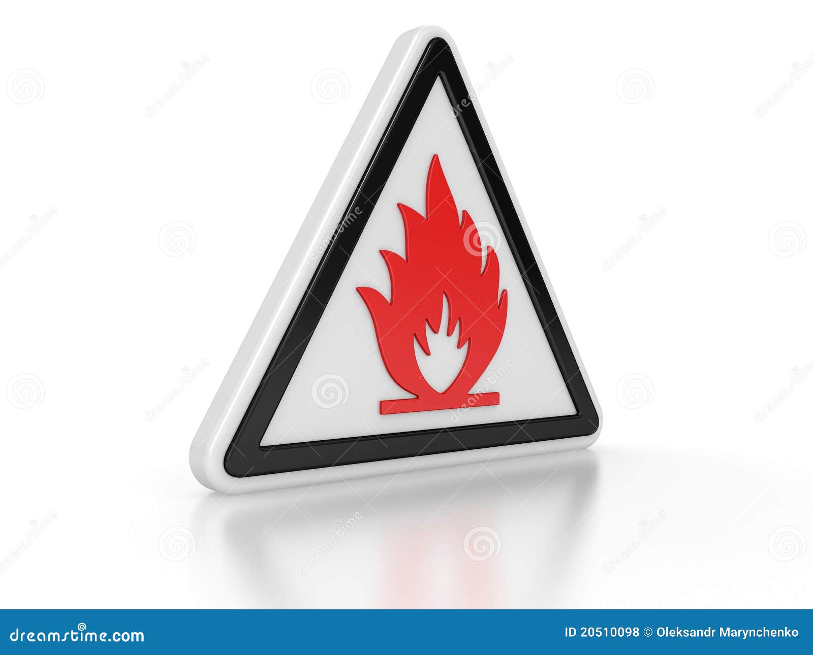 Triangle Flammable Warning 3d Sign Stock Illustration - Illustration of ...