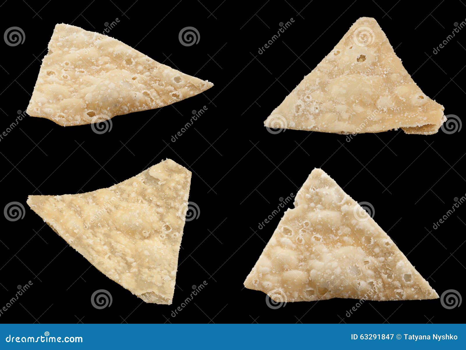 Triangle Flour Chips on Black Stock Image - Image of snack, orange ...