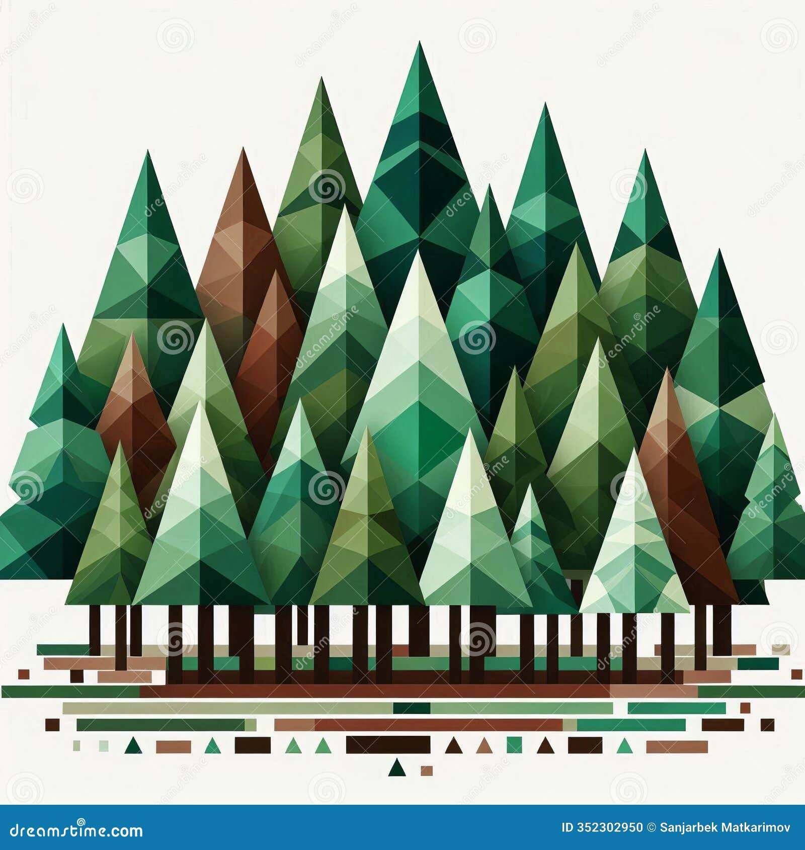 Triangle Forest a Stylized Illustration of a Forest Constructed Stock ...