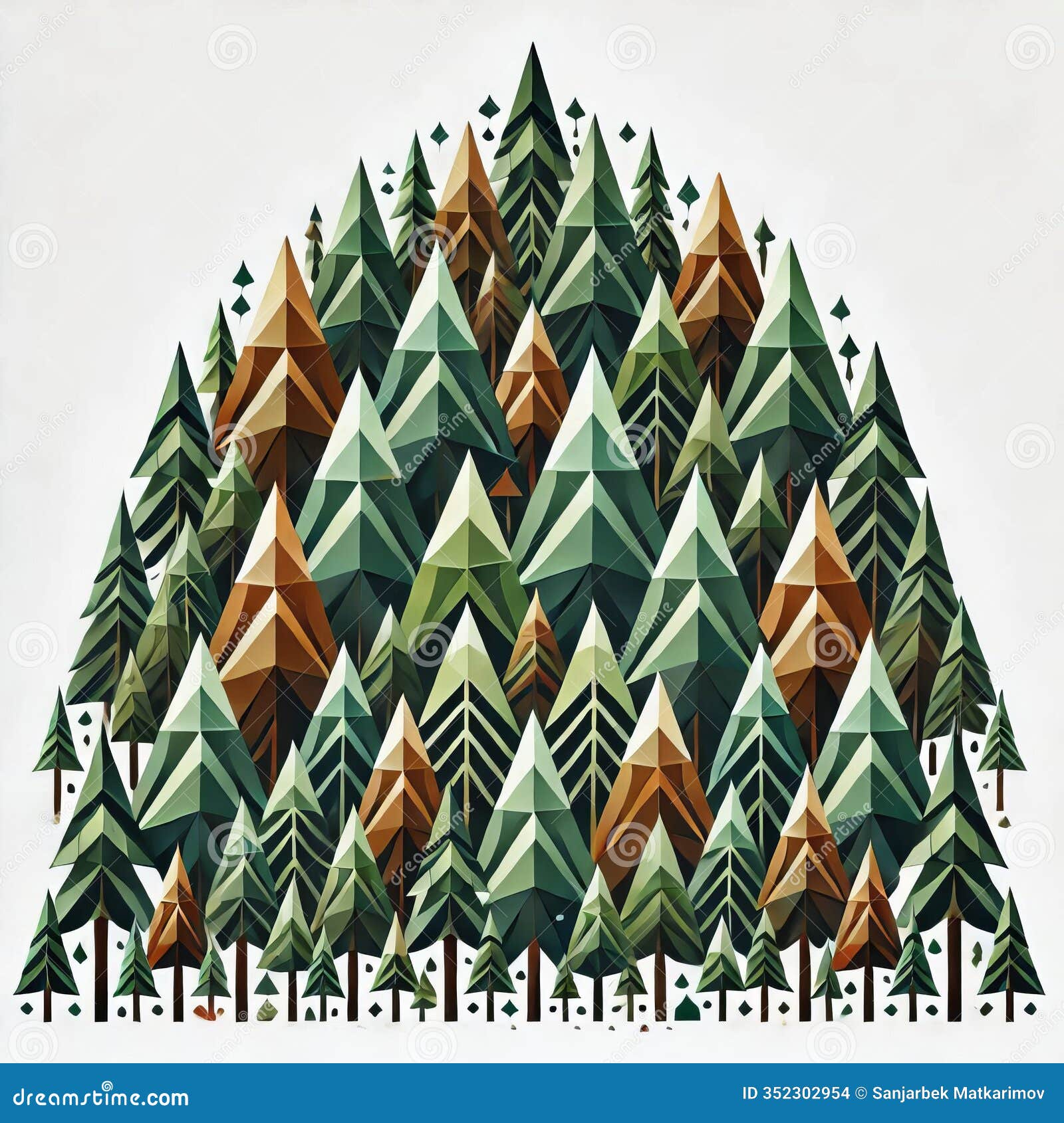 Triangle Forest a Stylized Illustration of a Forest Constructed Stock ...