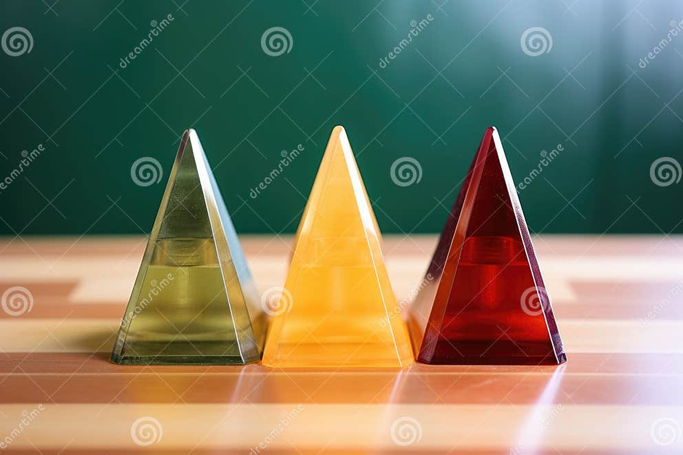 Triangle Formed by Three Chess Pieces on a Game Board Stock Photo ...