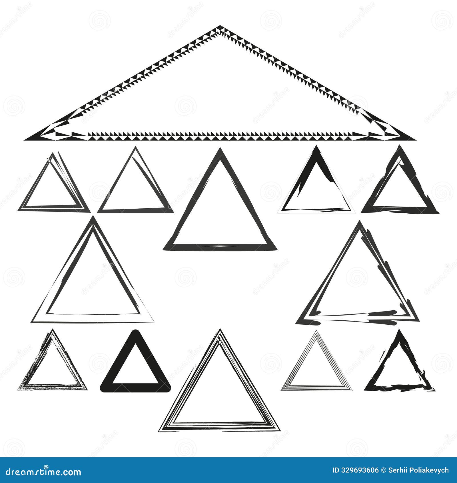 Triangle Frame Icons. Geometric Vector Set. Abstract Black Lines ...
