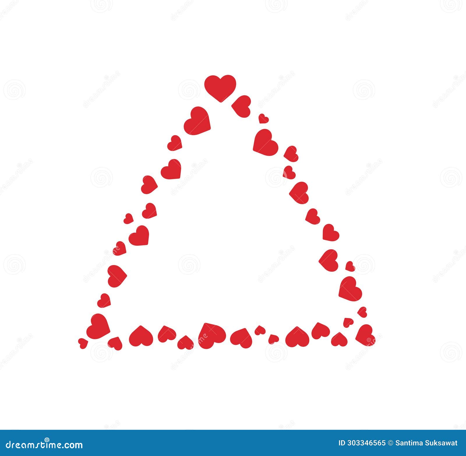 Triangle Frames with Hearts Vector Illustration Stock Illustration ...