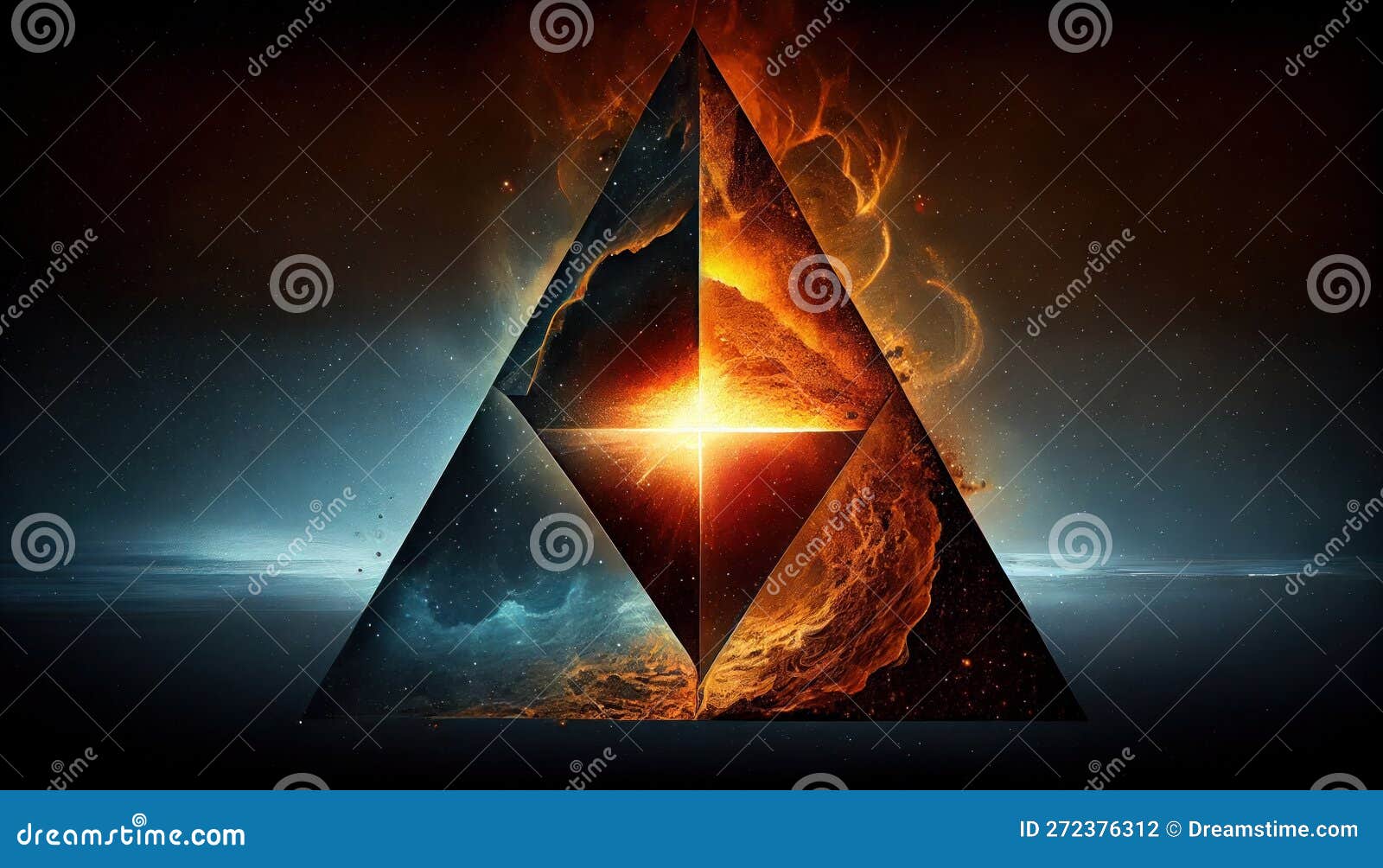 Triangle in Front of Neutron Star Beautiful Universe Illustration ...