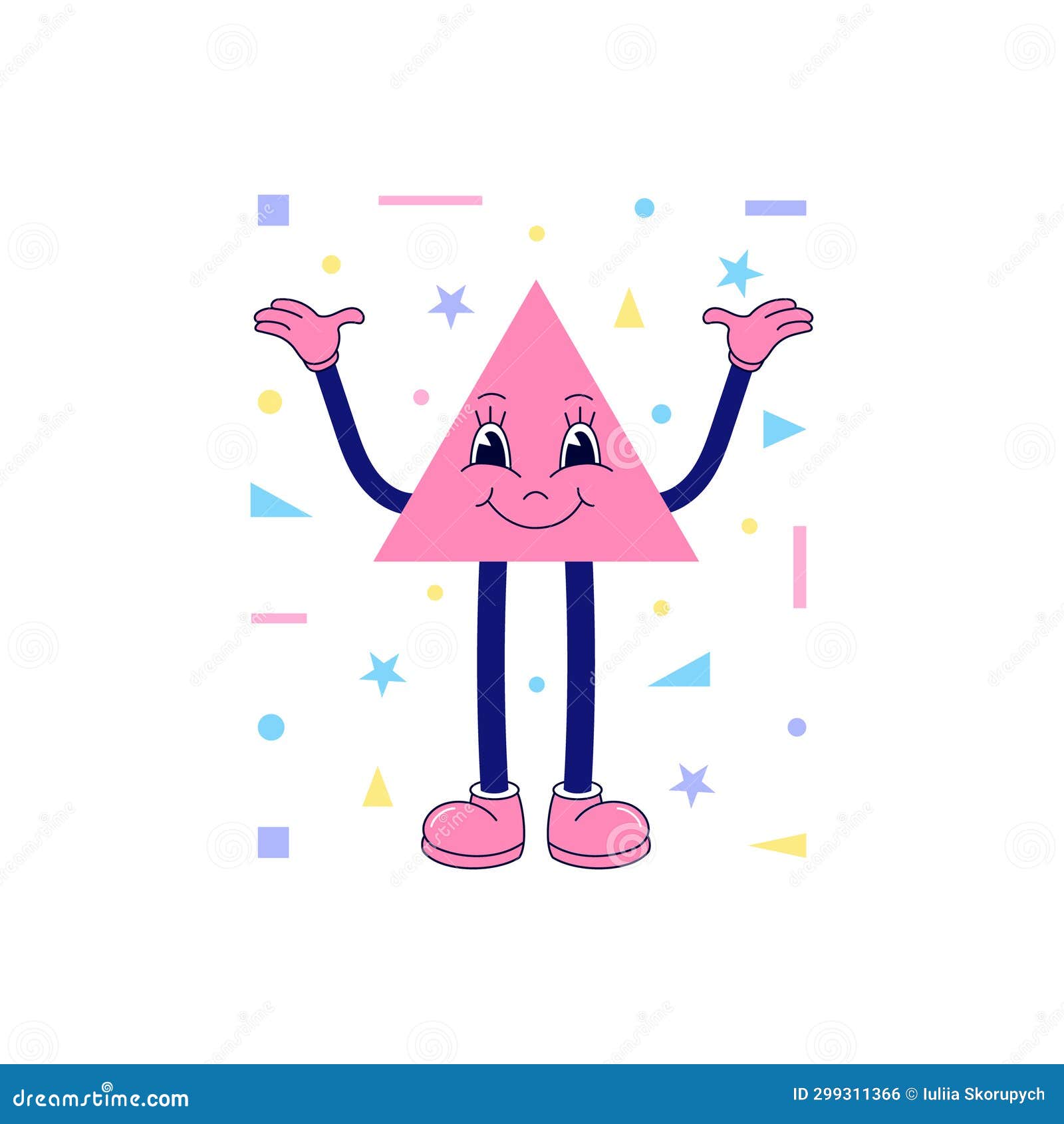 Triangle in a Funny Cartoon Style. Stock Illustration - Illustration of ...