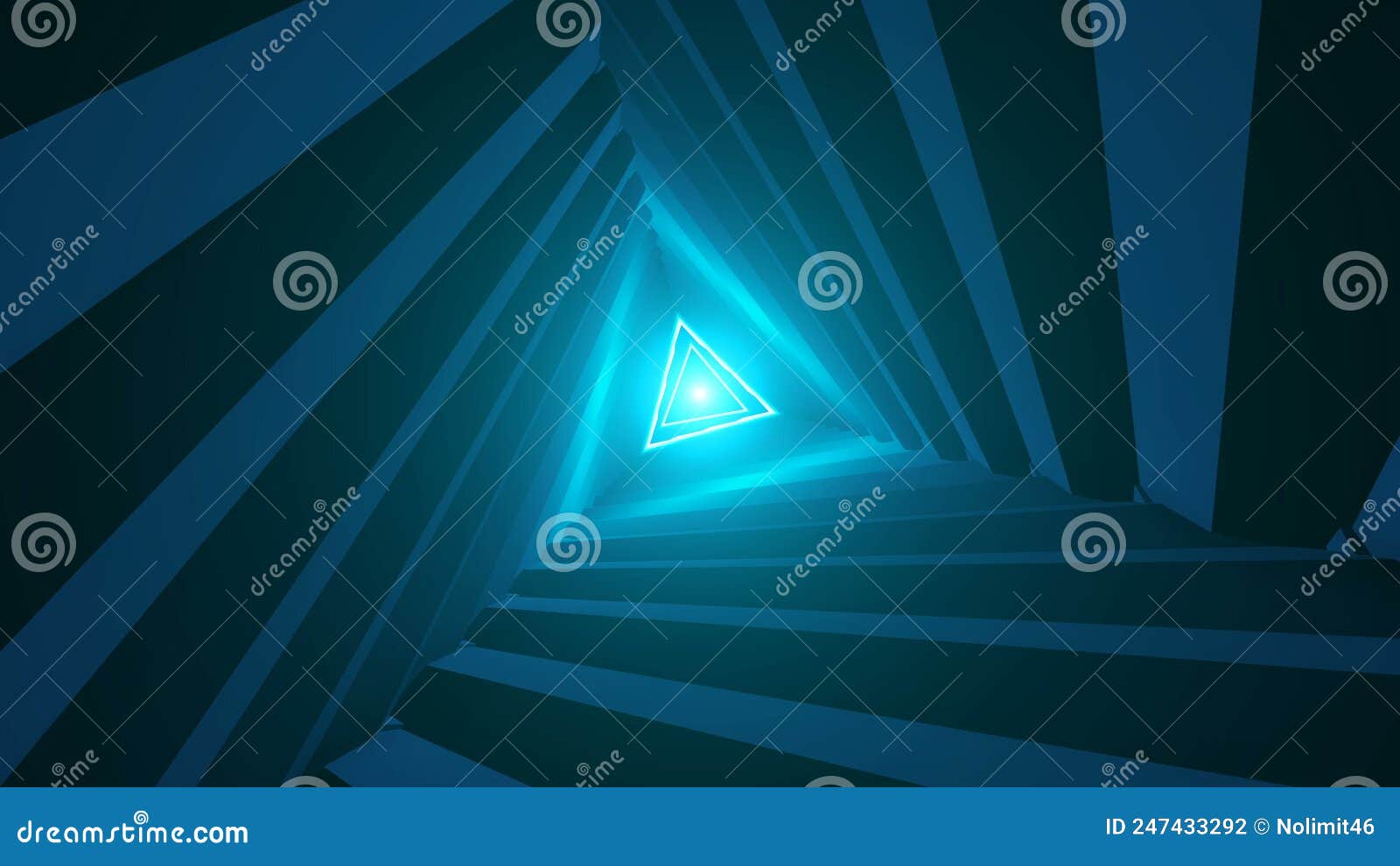 Triangle Future Space Tunnel. Technology Composition Stock Illustration ...