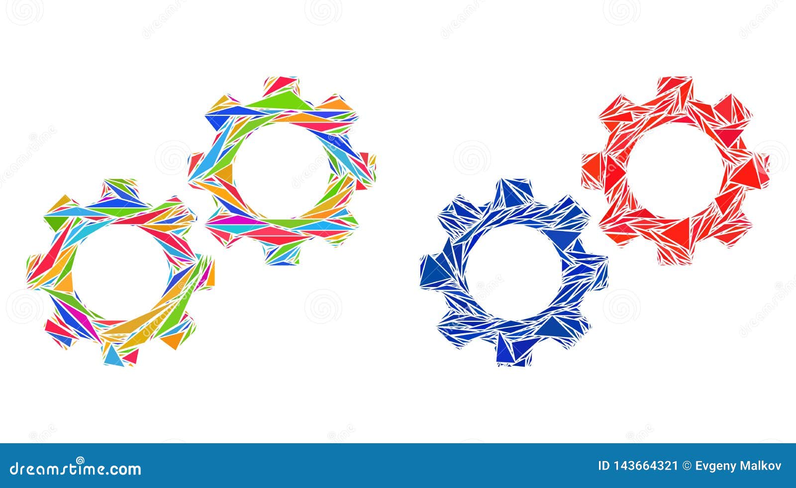 Triangle Gears Collage Icons Stock Vector - Illustration of icon ...