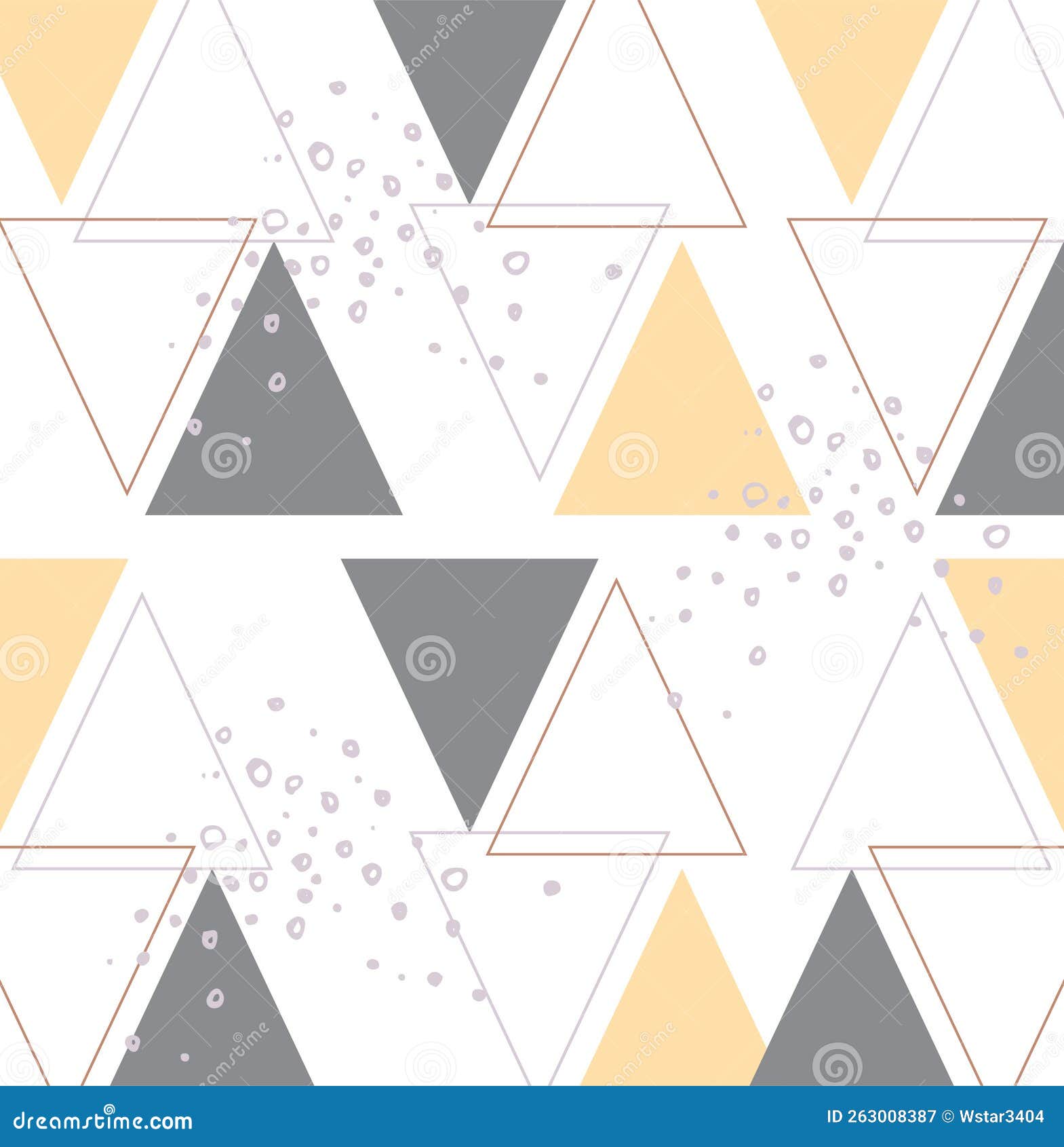 Triangle Geometric Pattern. Grey Yellow Triangle with Bubbles Stock ...