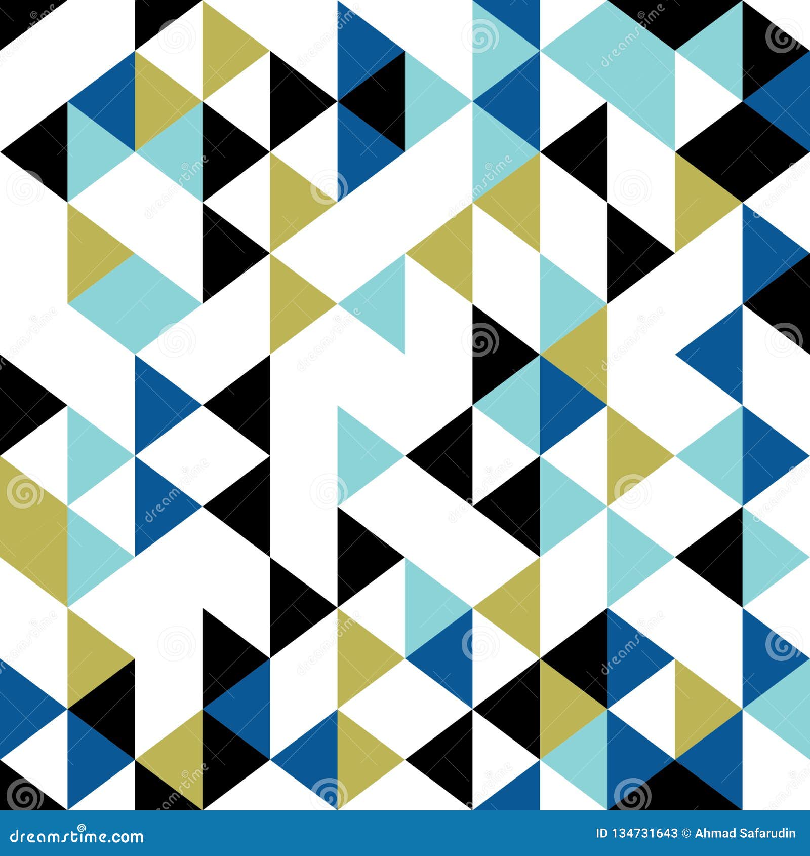 Triangle Geometric Seamless Pattern Vector Illustration. Memphis 90s ...