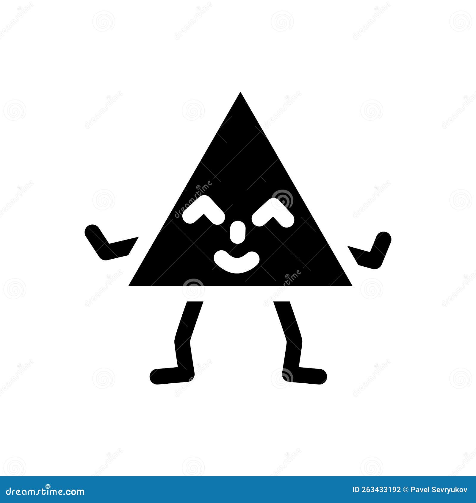 Triangle Geometric Shape Character Glyph Icon Vector Illustration Stock ...