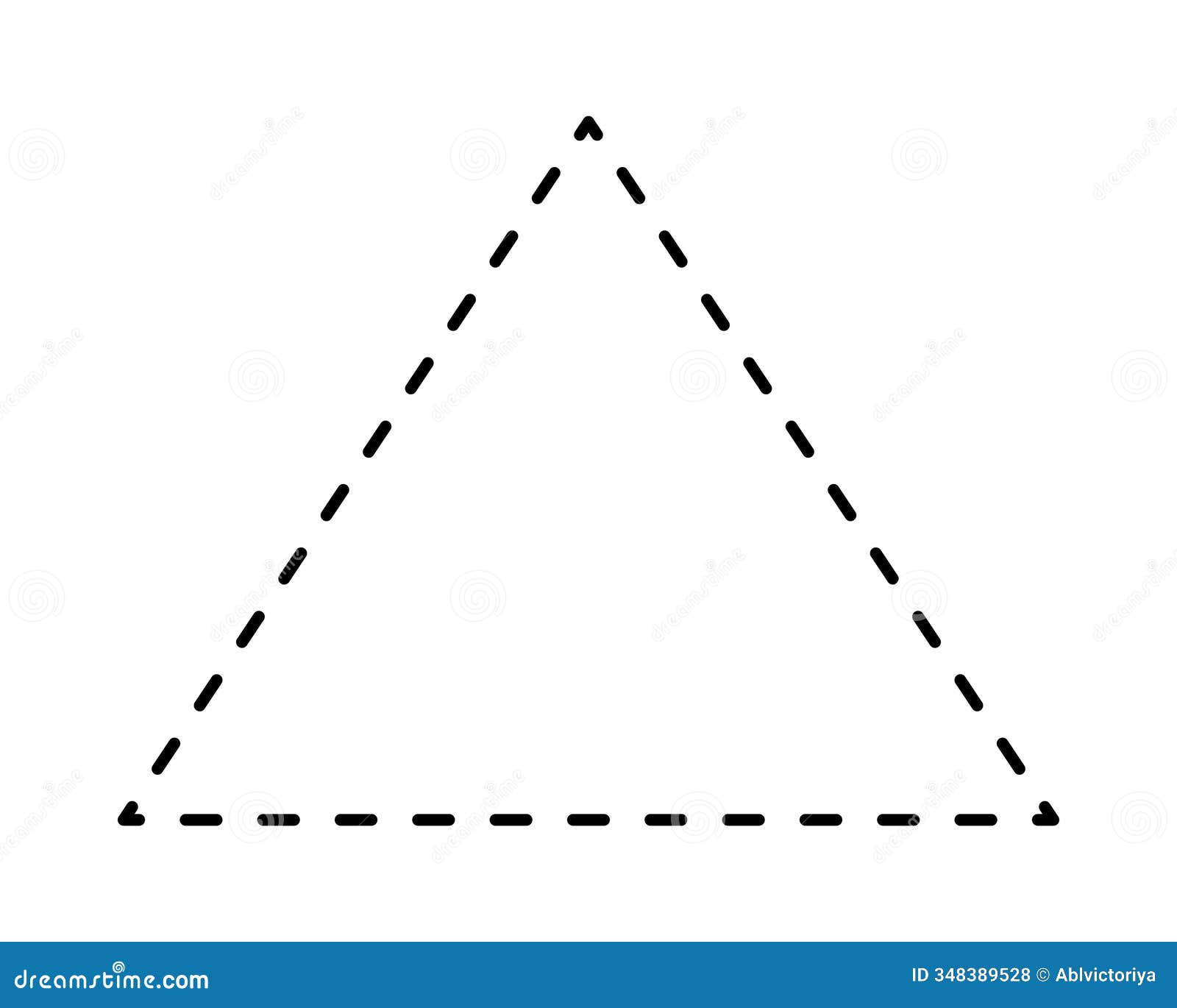 Triangle Geometric Shape with Dashed Line. Dotted Triangular Figure ...