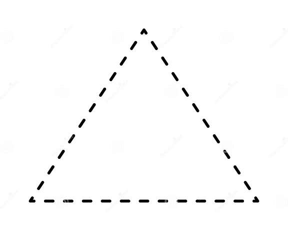Triangle Geometric Shape with Dashed Line. Dotted Triangular Figure ...