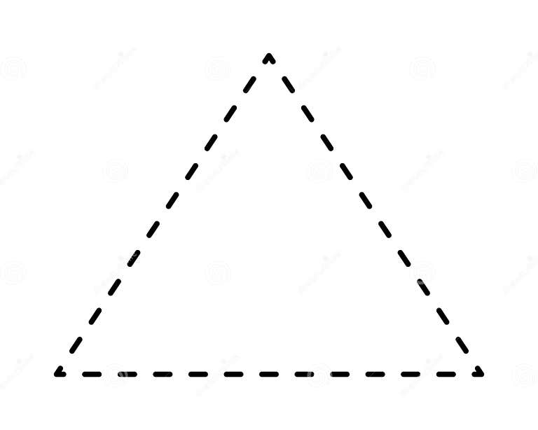 Triangle Geometric Shape with Dashed Line. Dotted Triangular Figure ...