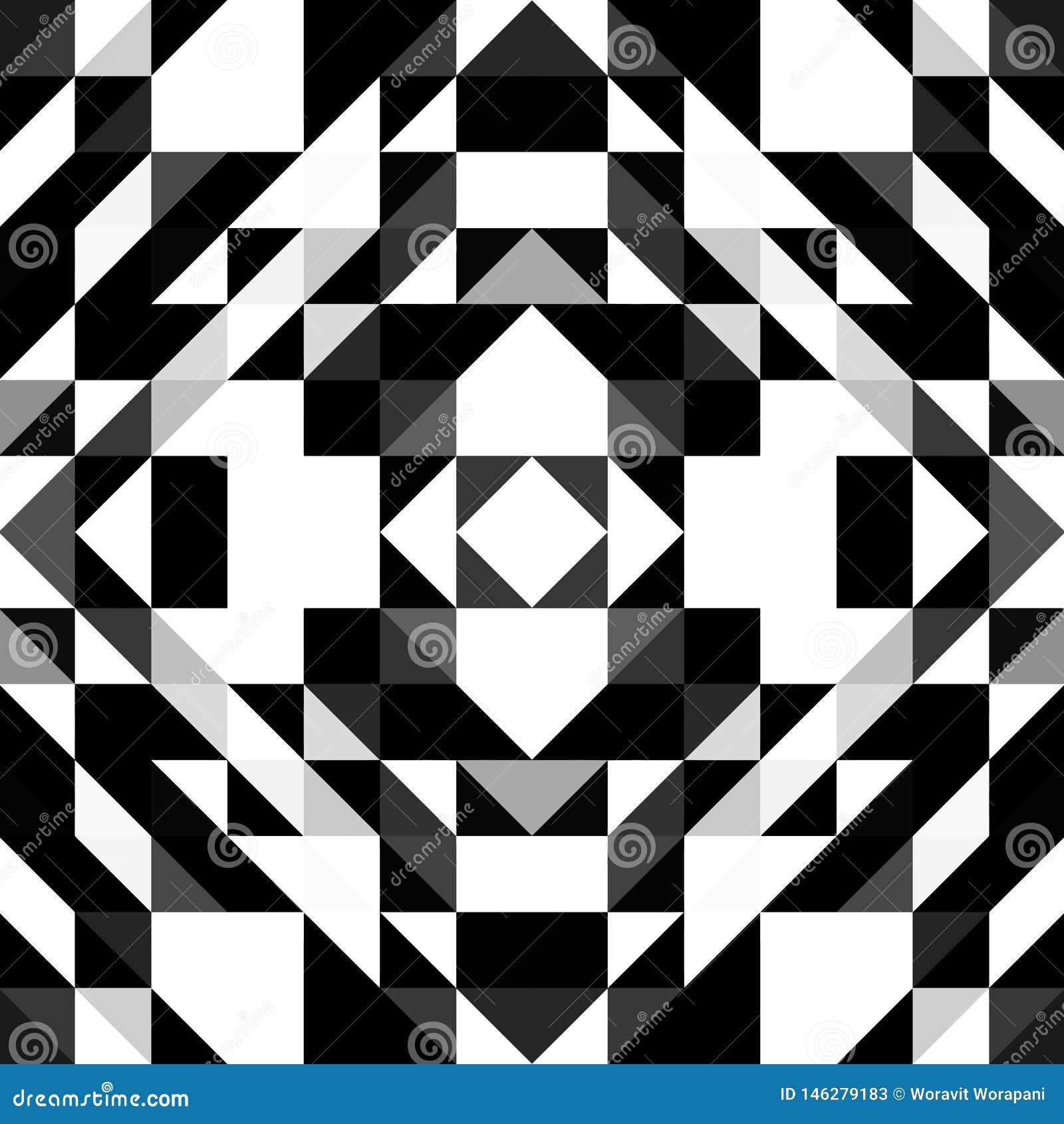 Triangle Geometric Shapes Pattern Stock Vector - Illustration of square ...