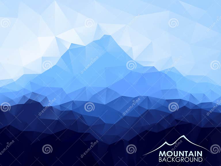 Triangle Geometrical Background with Blue Mountain Stock Vector ...