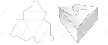 Triangle Gift Box Cut Template Design Stock Vector - Illustration of ...