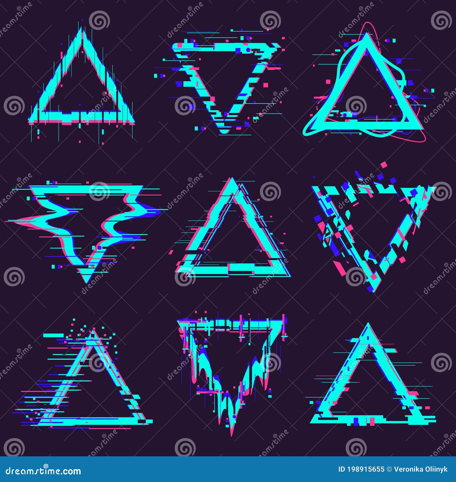 Triangle Glitch Frames Set. Triangle Glitch Frame Templates. Retro ... Triangle Glitch Frames Set. Triangle Glitch Frame Templates. Retro ...