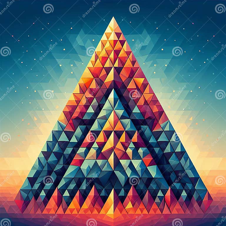 Triangle Gradient Mosaic a Mosaic Artwork Composed of Small Tria Stock ...