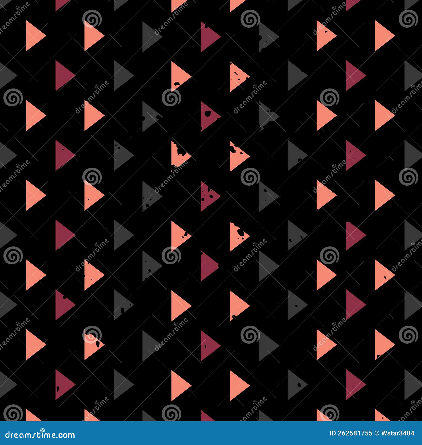 Triangle Grunge Pattern in Pink Sunset Grey Color on Black Background ...