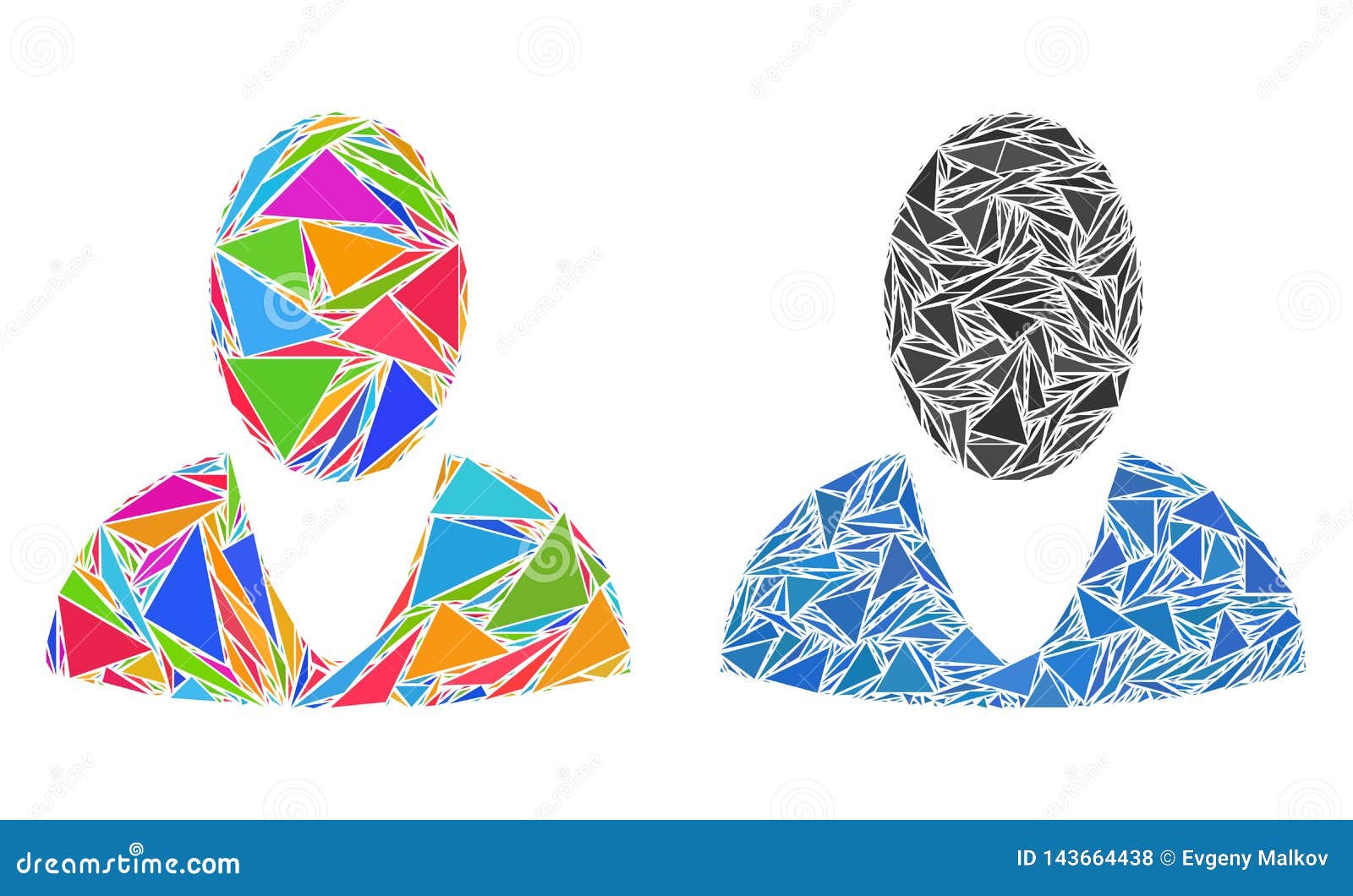 Triangle Guy Profile Mosaic Icons Stock Vector - Illustration of ...
