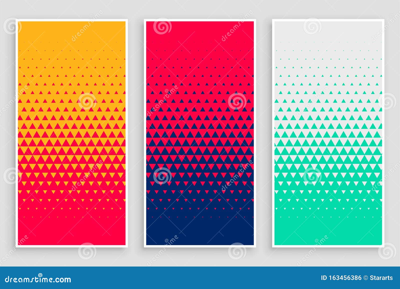 Triangle Halftone Pattern in Different Colors Stock Vector ...