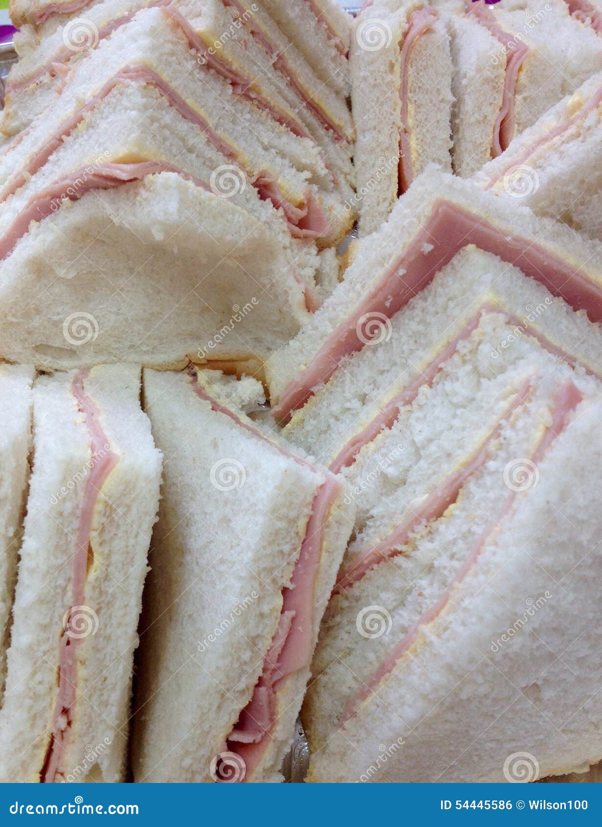 Triangle Ham Sandwiches stock photo. Image of white, food - 54445586