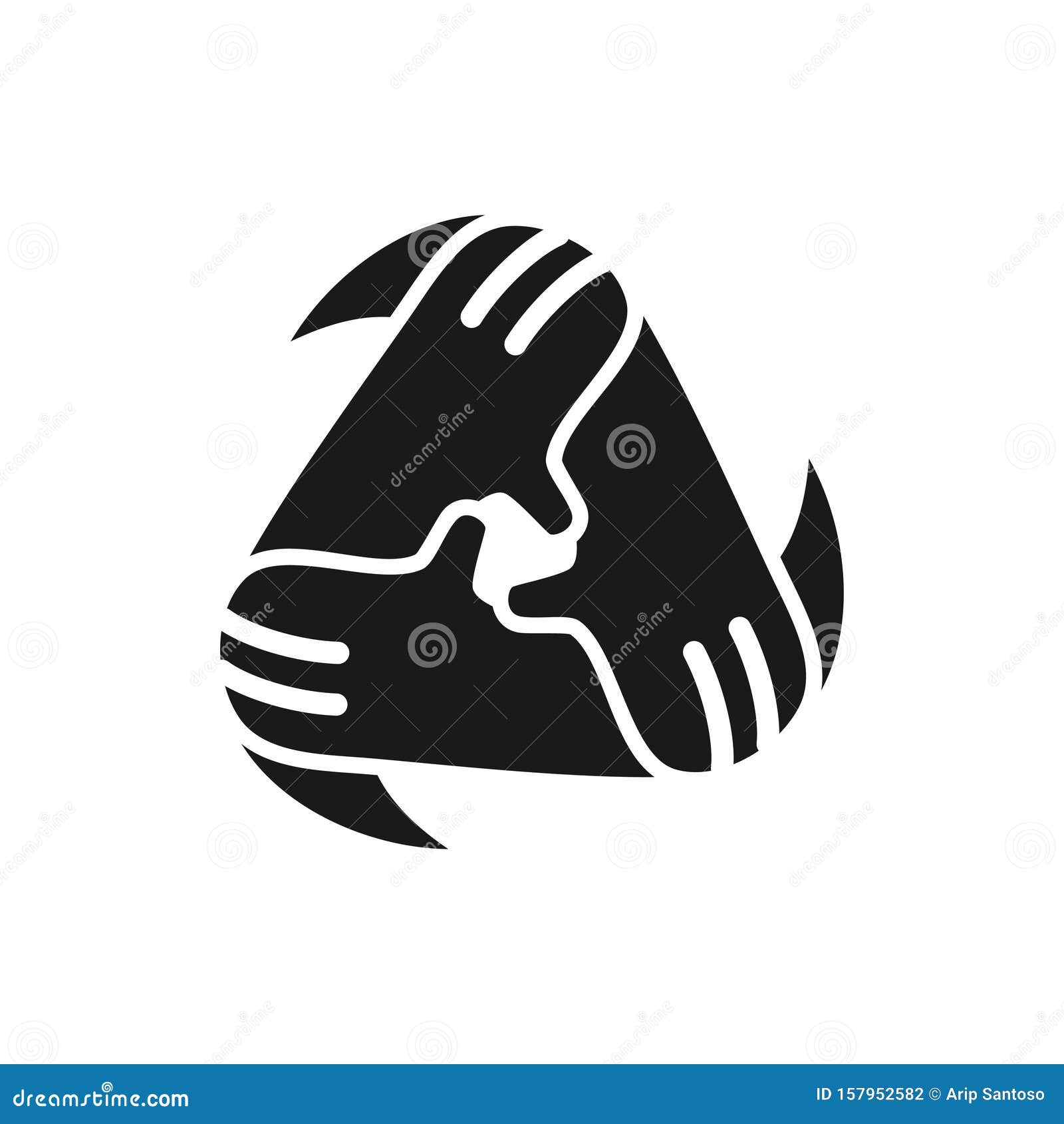 Triangle Hand Commitment Teamwork Together Black Logo Stock Vector ...