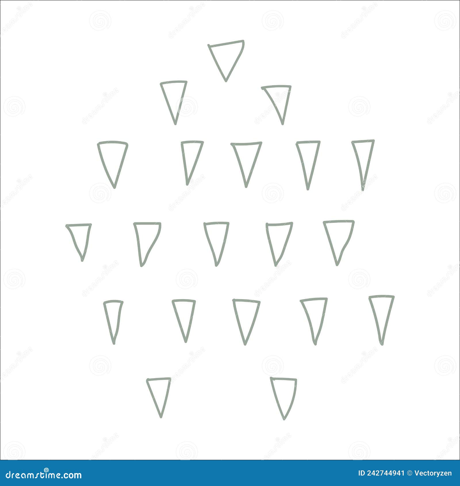 Triangle Hand Drawn Element in Pastel Stock Vector - Illustration of ...