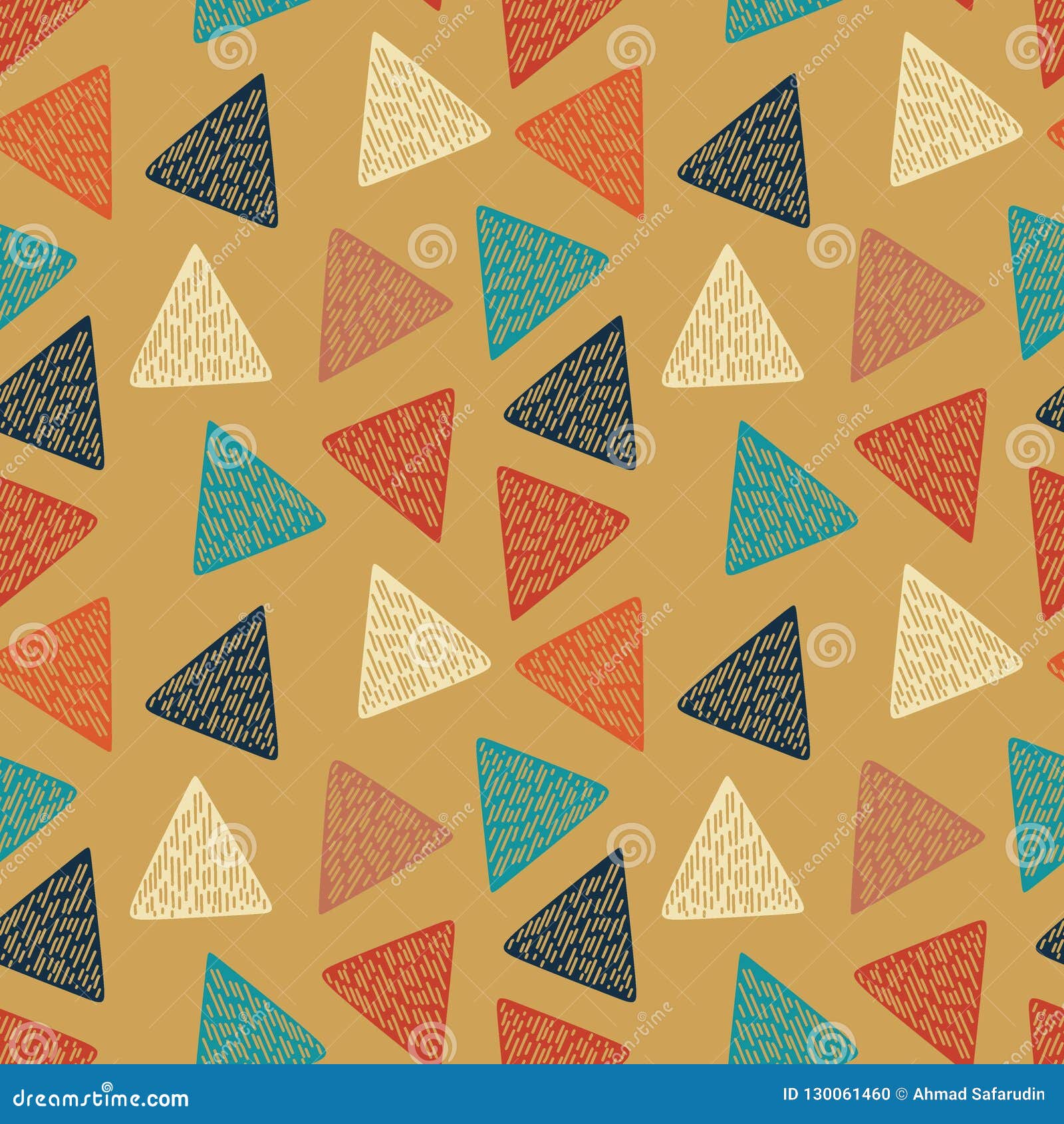 Trendy Hipster Triangle Hand Drawn Random Seamless Pattern Stock Vector ...