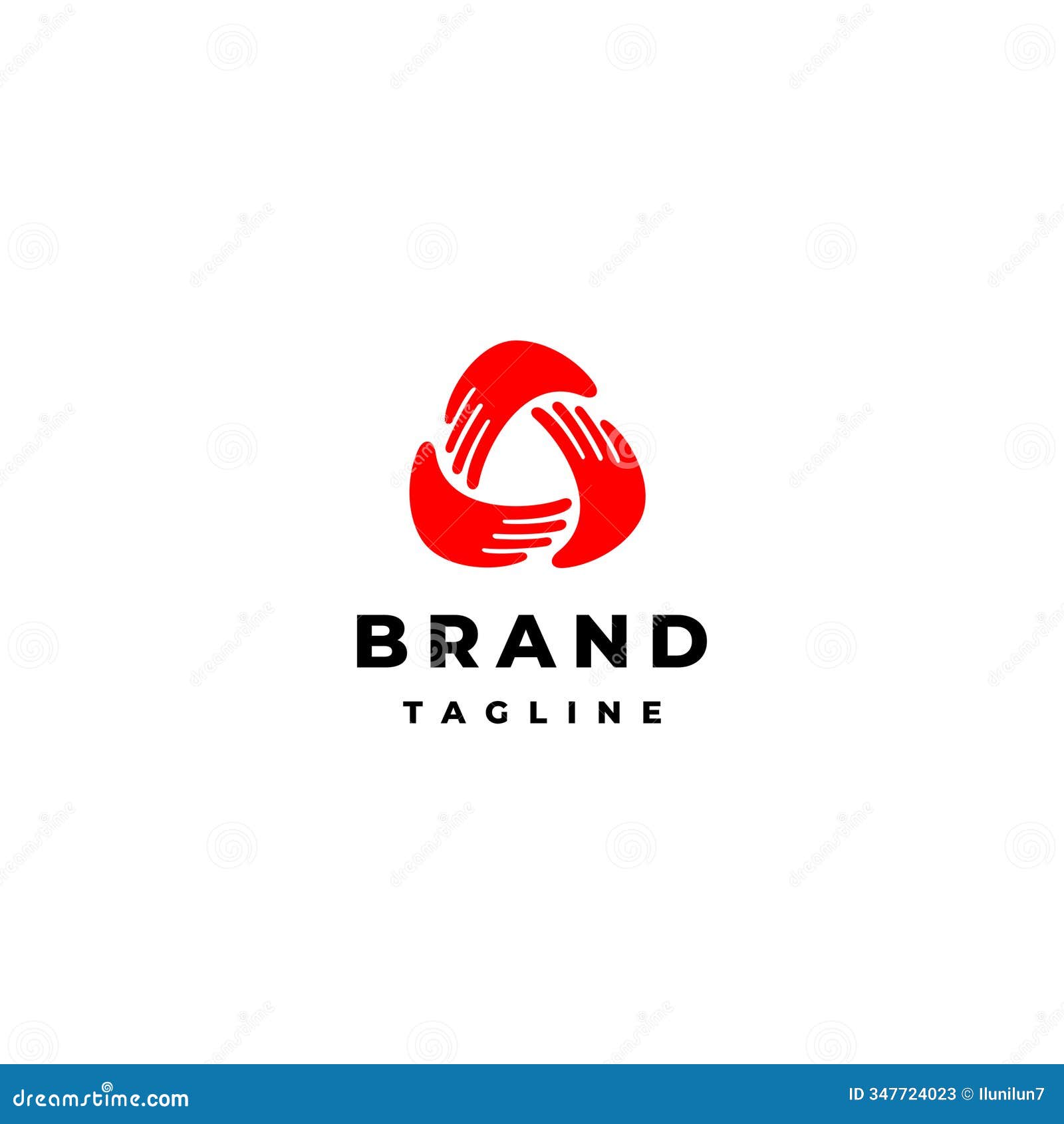 Triangle Hand Unity Icon Logo Design. Stock Illustration - Illustration ...